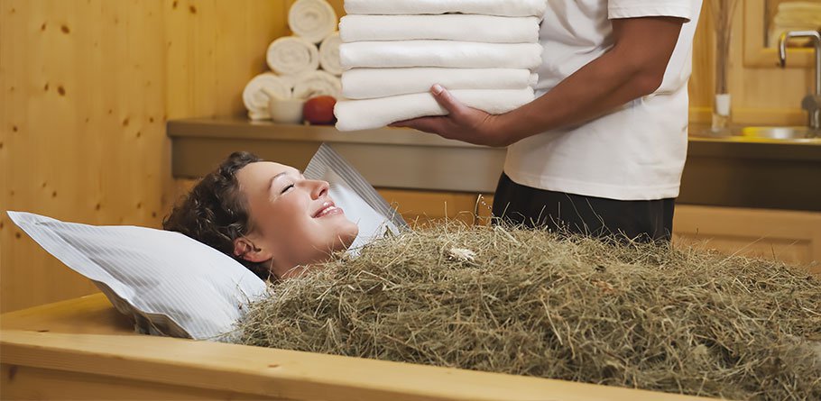 Entspannung pur beim Heubad